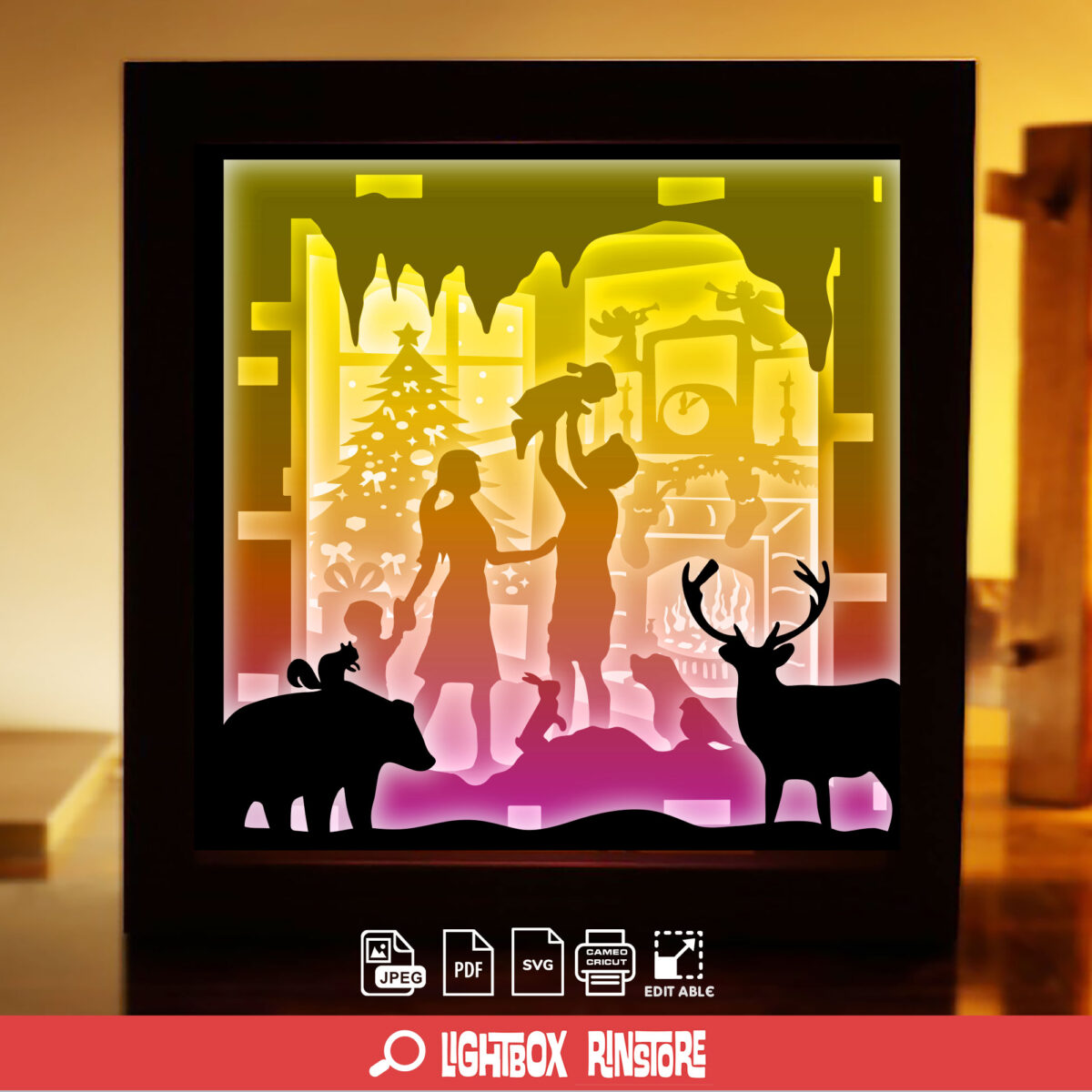 Jazz paper light box template, shadow box template, shadow box art ...