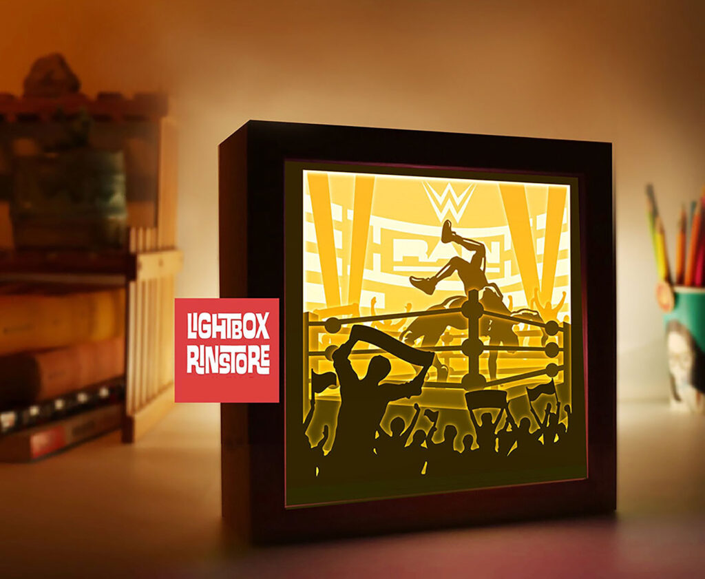 WWE RAW Wrestling sport paper light box template, shadow box template ...