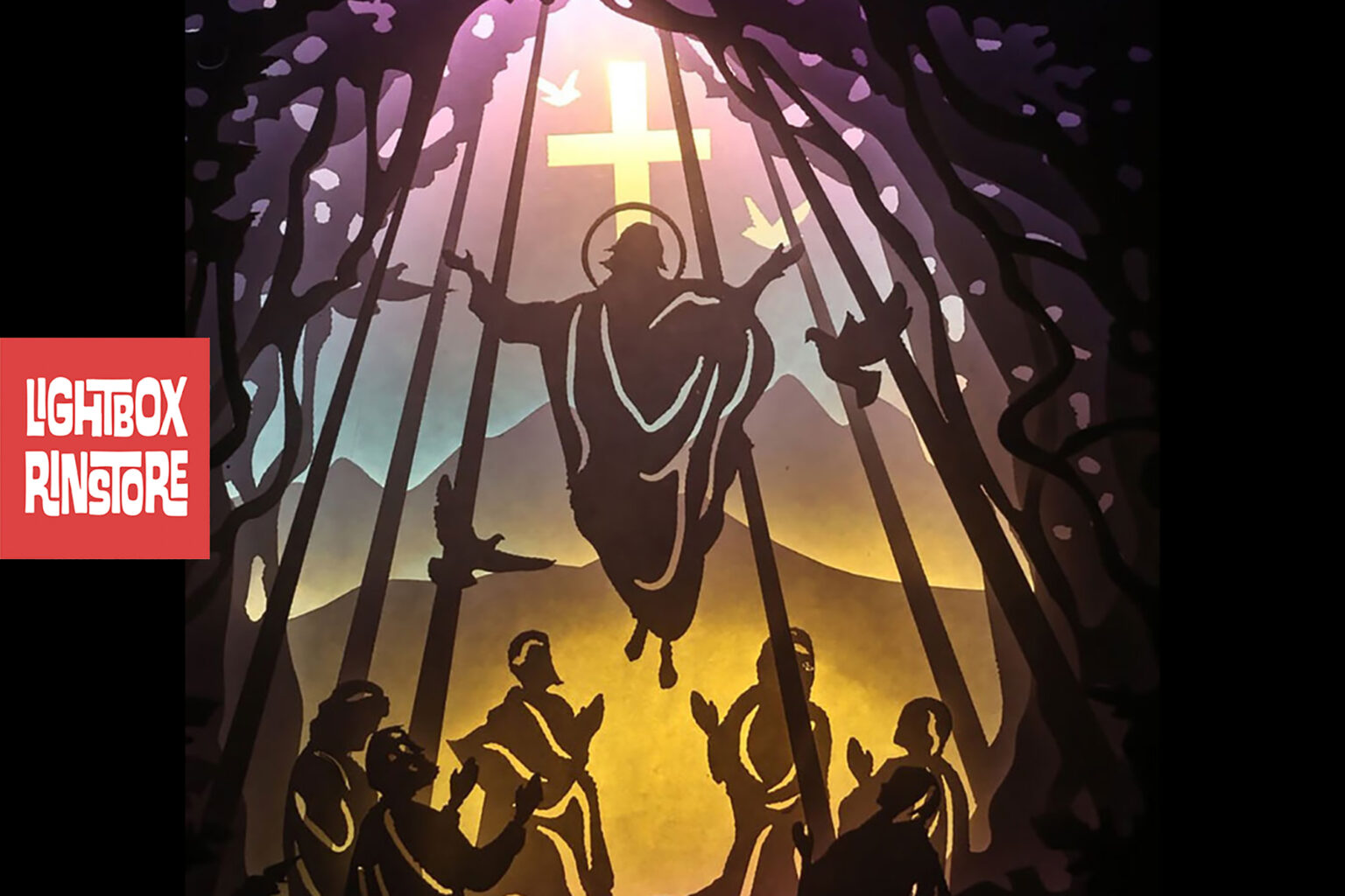 Jesus Christian paper light box template, shadow box template, shadow ...