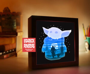 Baby Yoda Papercut Lightbox Template paper light box template, shadow ...