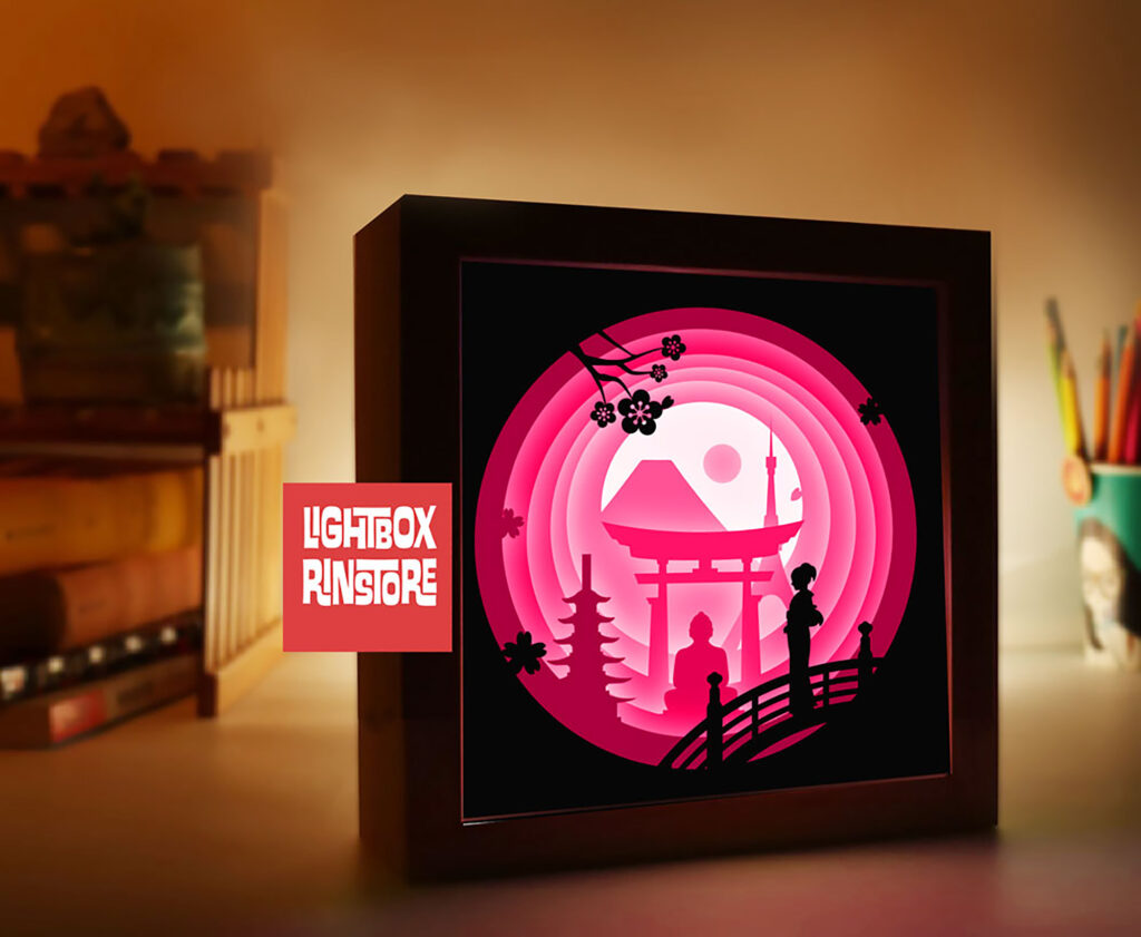 Japan Culture paper light box template, shadow box template, shadow box ...