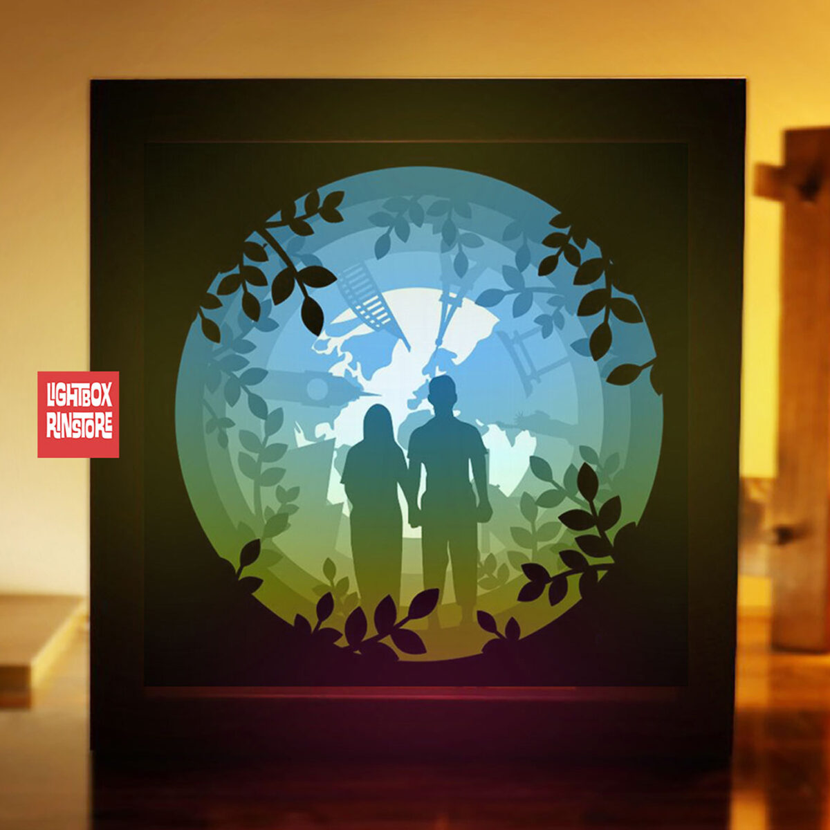 Heart Robot Valentine Gifts paper light box template, shadow box ...