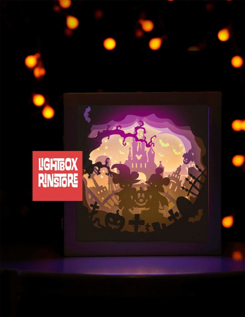 Mickey Happy Halloween Paper cut lightbox Template paper light box ...
