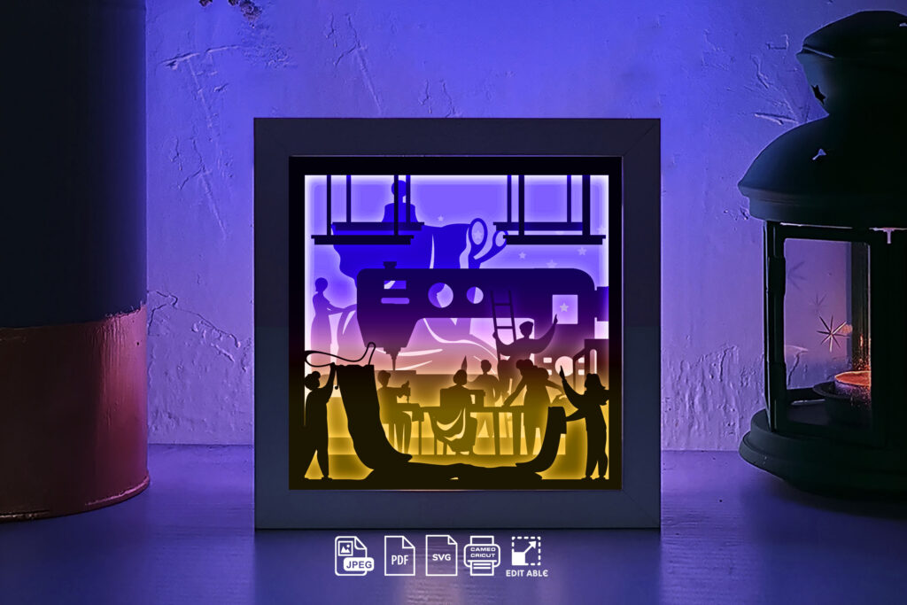 Garment tailor paper light box template, shadow box template, shadow ...