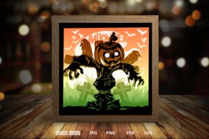 Happy Halloween paper light box template, shadow box template, shadow ...