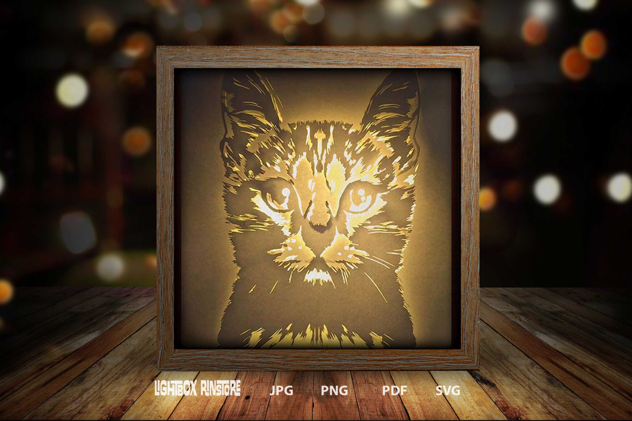 Cat paper light box template, shadow box template, shadow box art ...