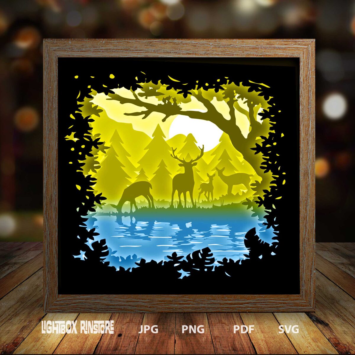 Christmas paper light box template, shadow box template, shadow box art ...